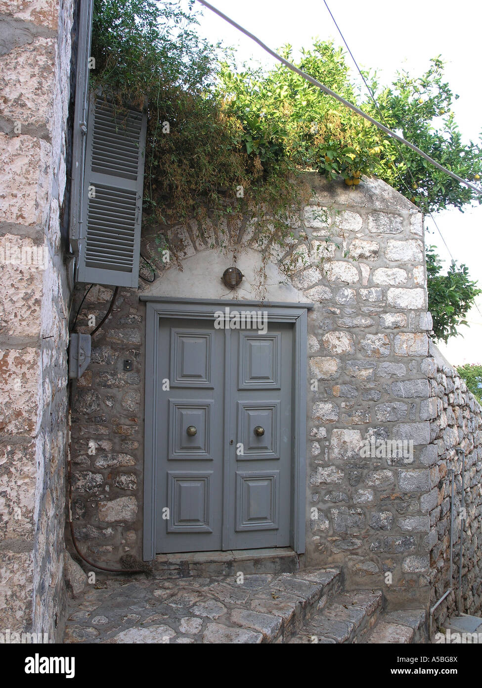 traditional wooden door Greece Stock Photo - Alamy