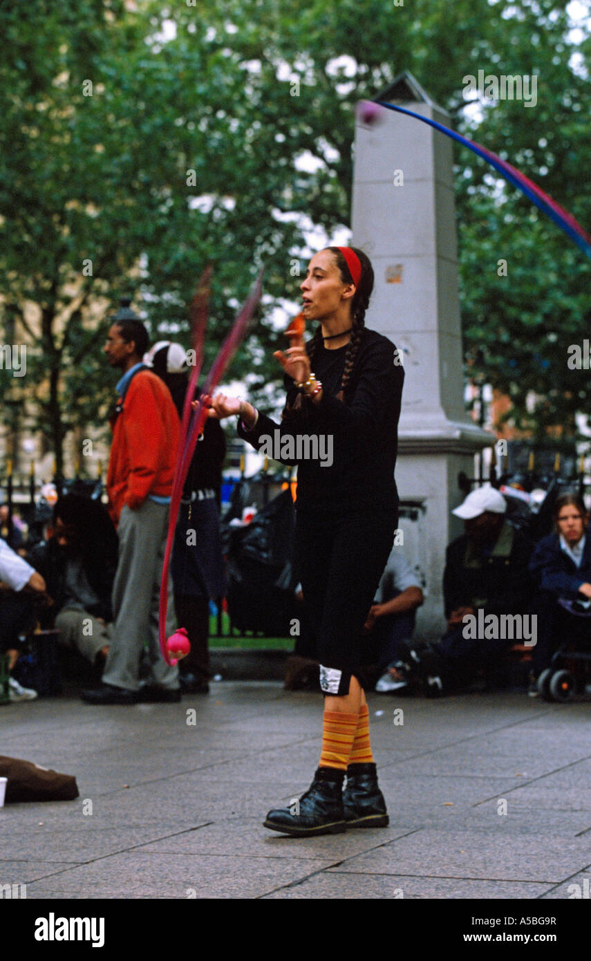 A street performer in Leicester square London Stock Photo - Alamy