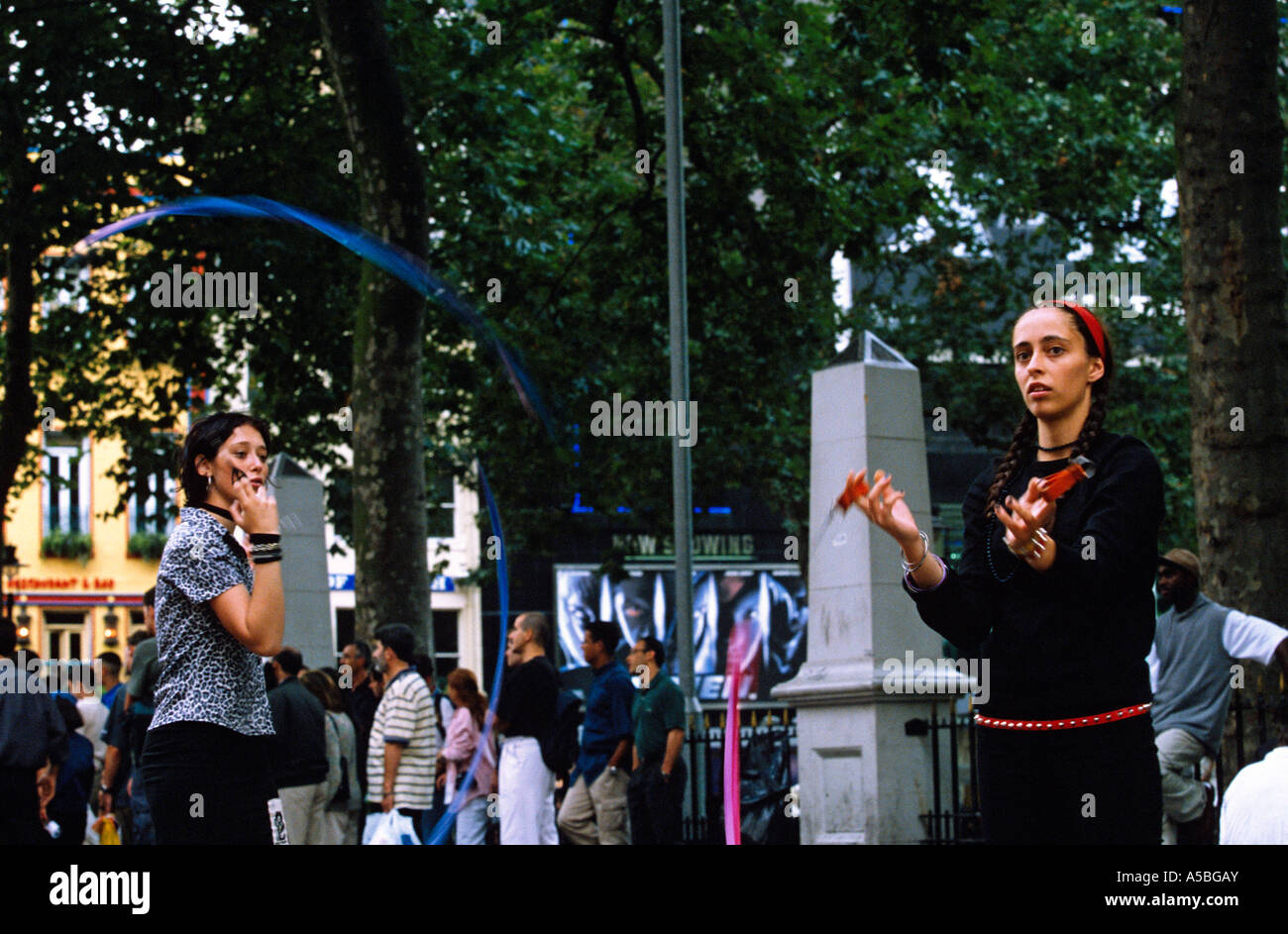A street performer in Leicester square London Stock Photo - Alamy