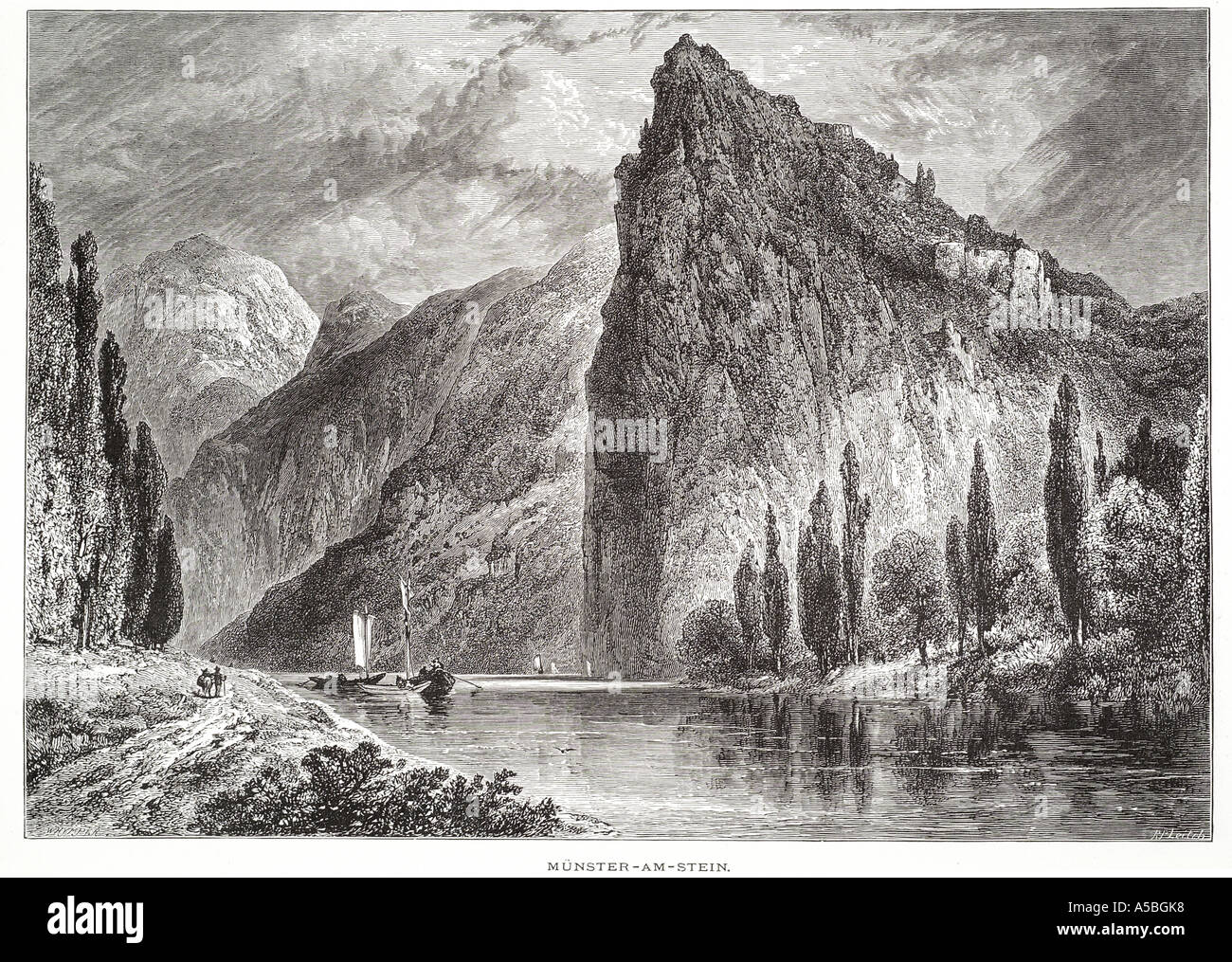 bad munster am stein nahe valley Rhineland river Rhine Palatinate ...