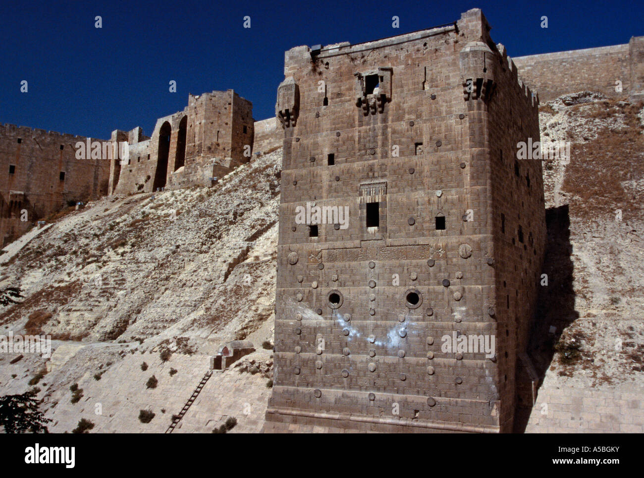 Towers of the Citadel of Aleppo, Syria, Middle East Stock Photo - Alamy