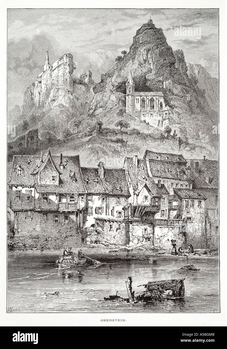 castle Oberstein city Idar-Oberstein Rhineland river Rhine Palatinate ...