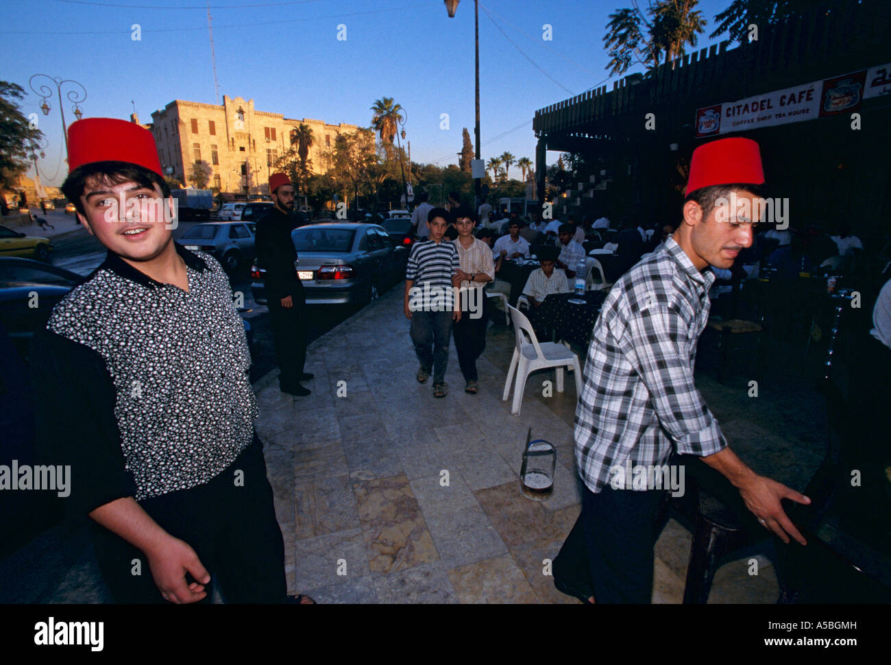 People at a cafe in Aleppo Syria Stock Photo - Alamy