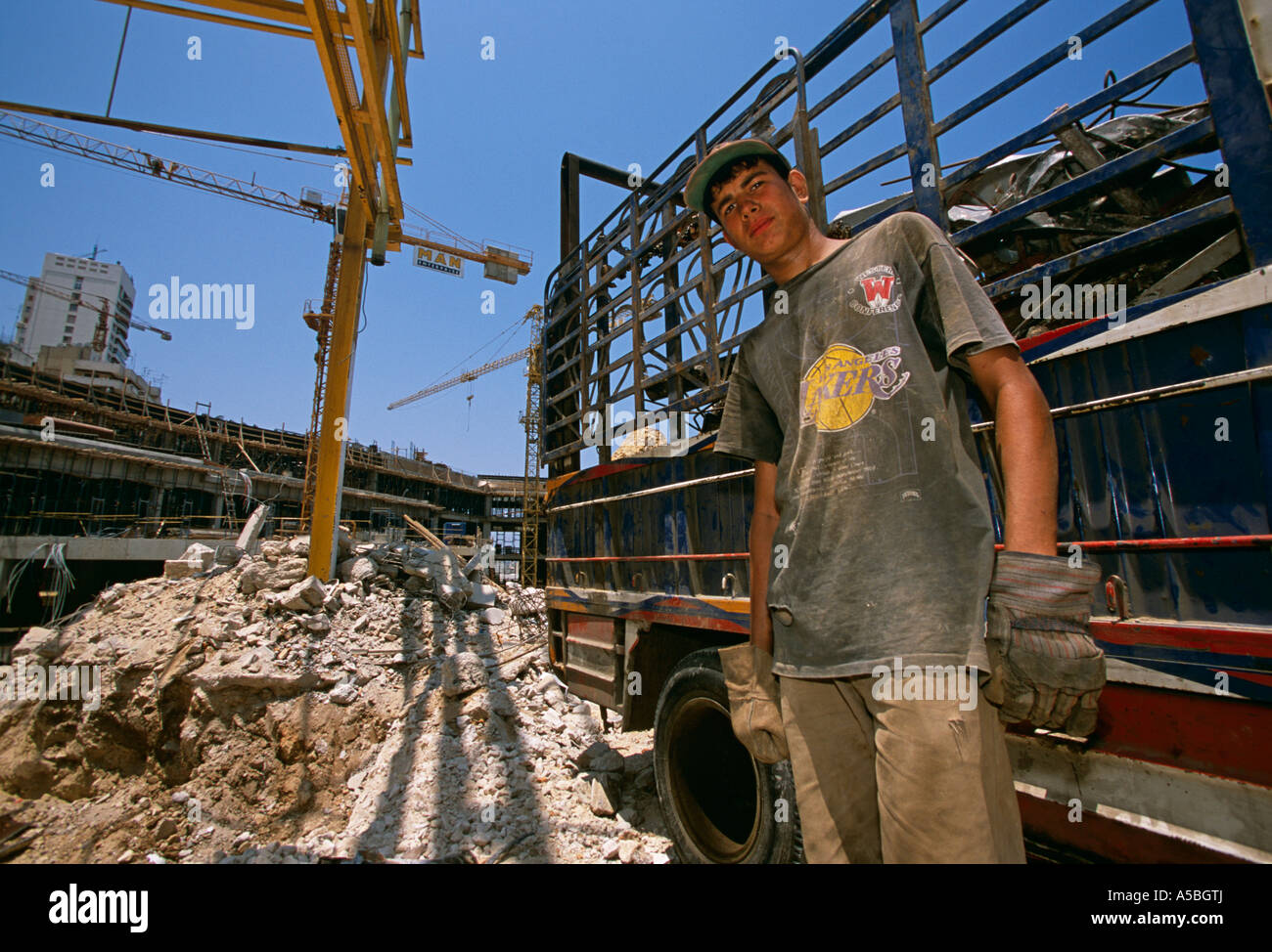 A Lebanese construction worker in Beirut Stock Photo - Alamy