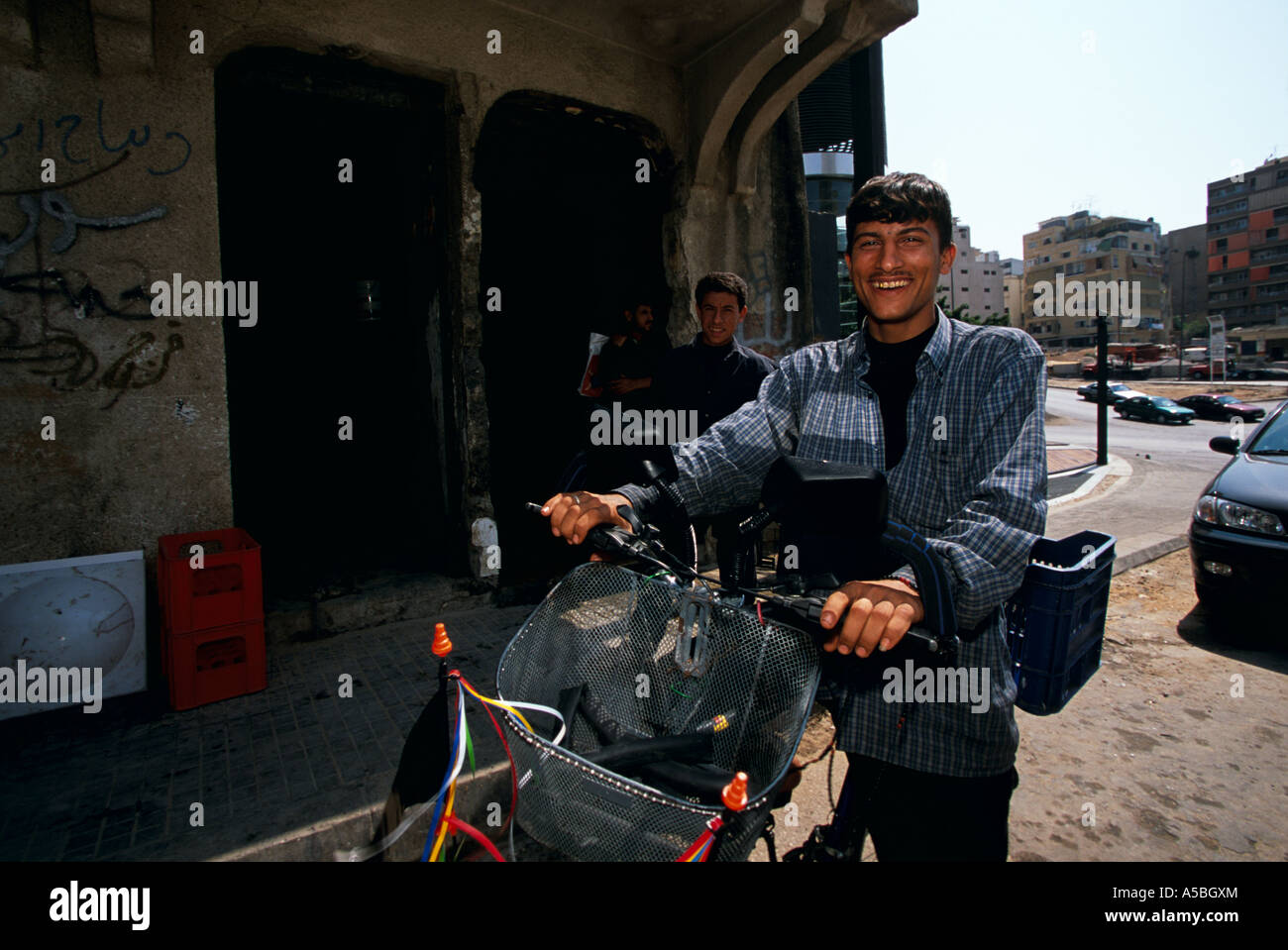 A man with his scooter Beirut Stock Photo - Alamy