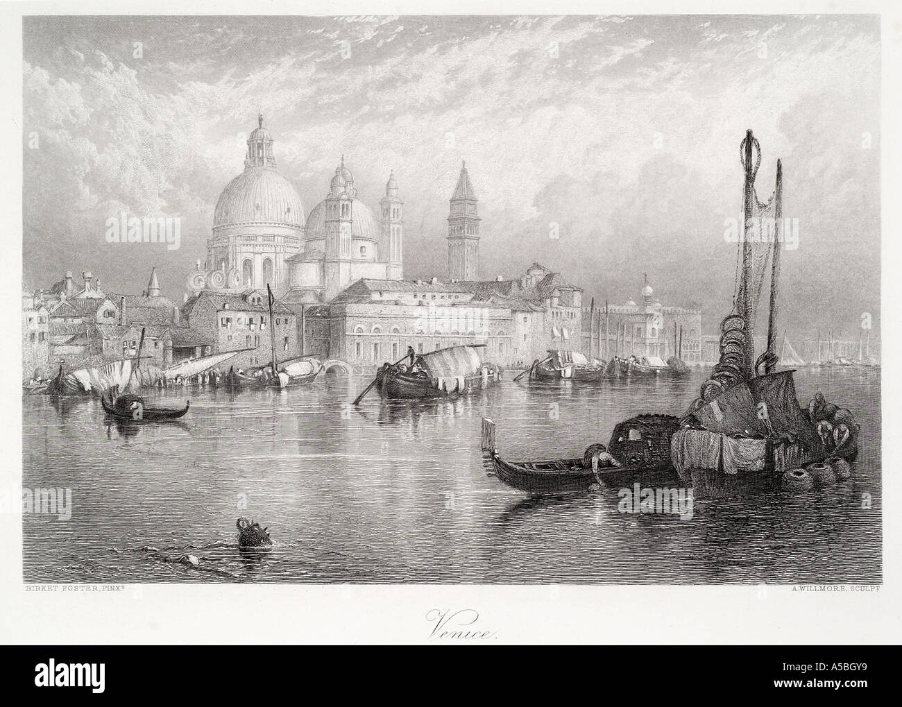Venice Venito Venezia venitian Italy Italian gondola boat commerce ...