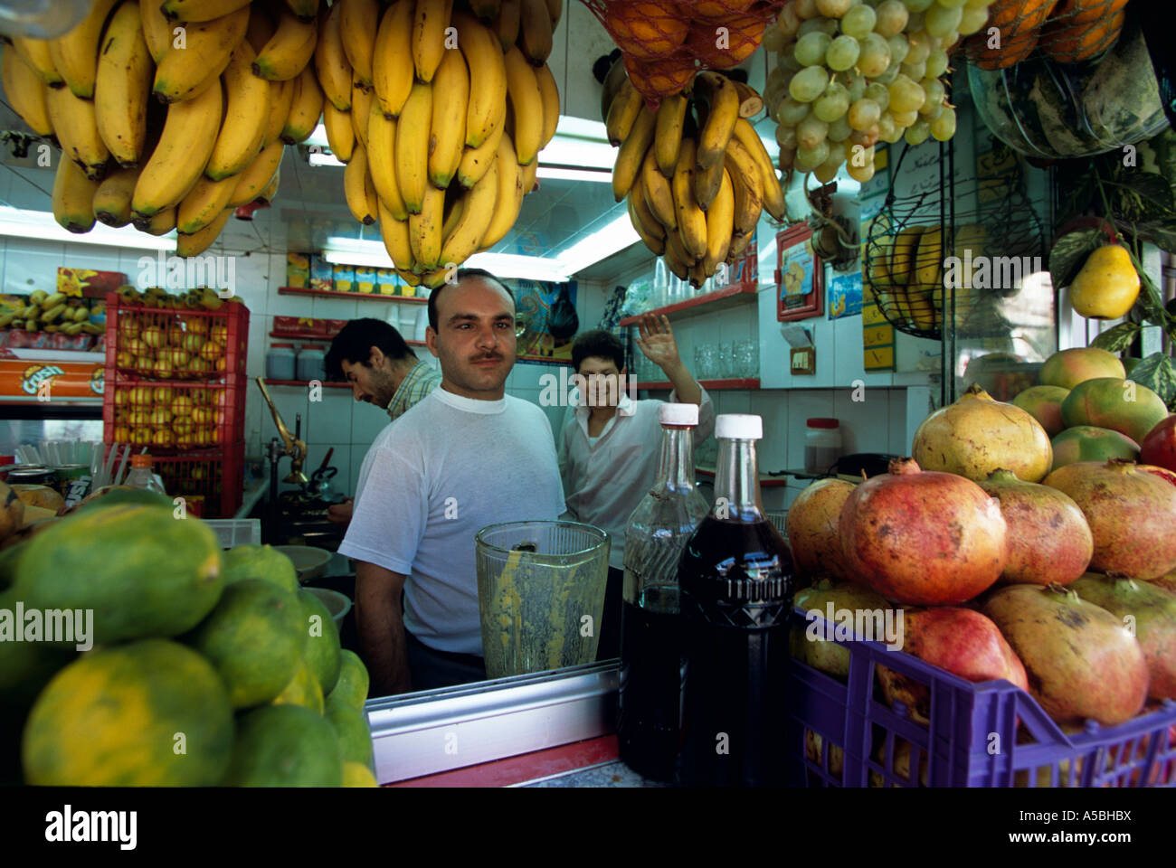 Fruit juice sellers in Aleppo Syria Stock Photo - Alamy