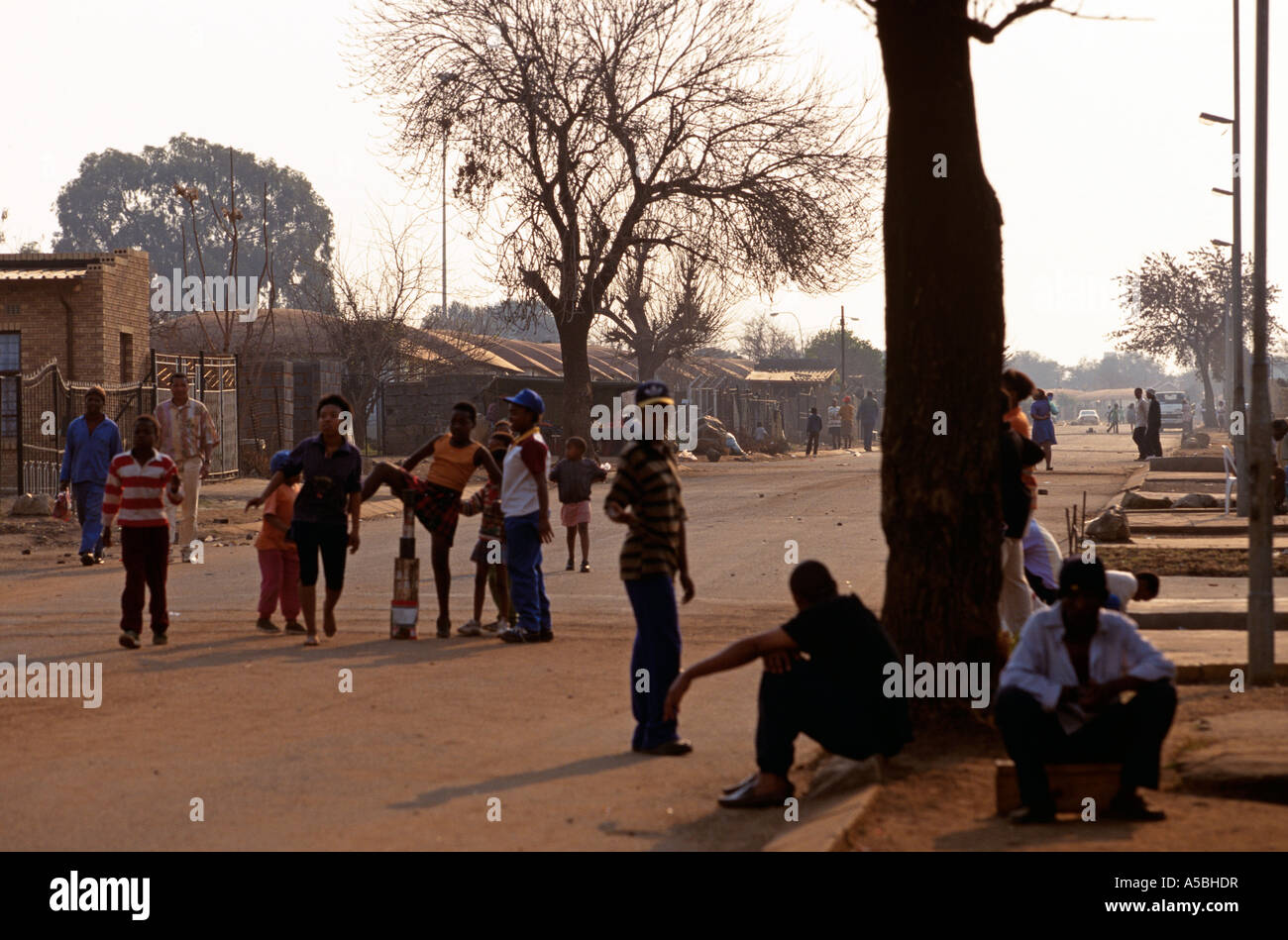 A scene at an African village Stock Photo - Alamy