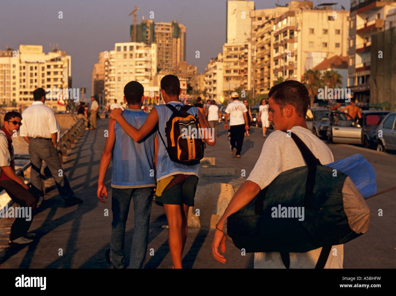 People at the La Corniche in Beirut Lebanon Stock Photo - Alamy