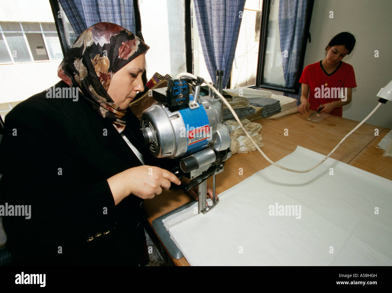 Women working at fabric factory, Lebanon Stock Photo - Alamy