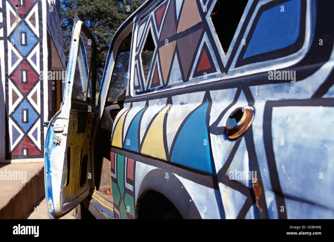 Colourful Ndebele artwork on vehicle, South Africa Stock Photo - Alamy