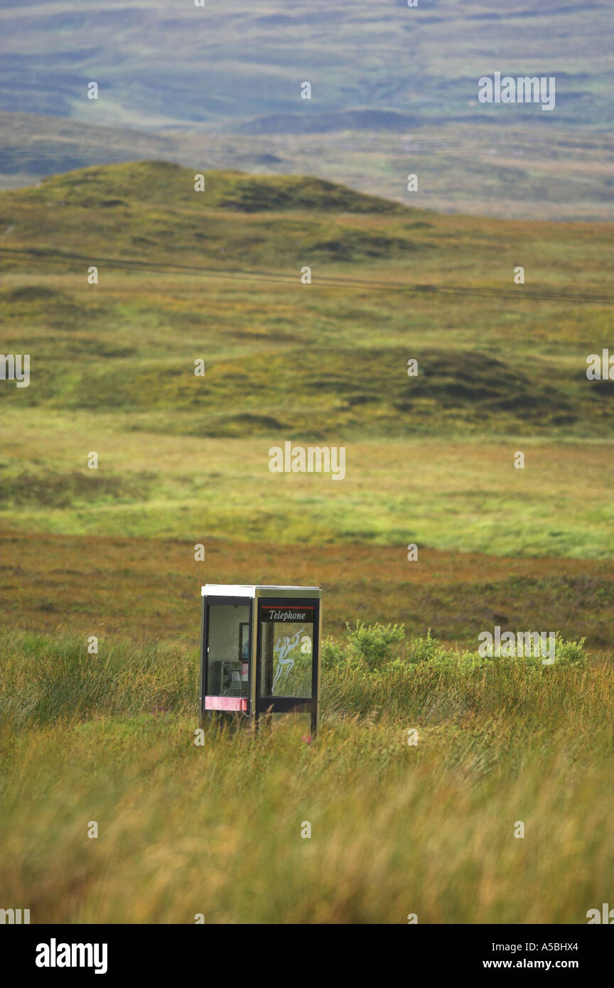Telephone booth in the middle of nowhere. Isle of Skye, Scotland Stock ...
