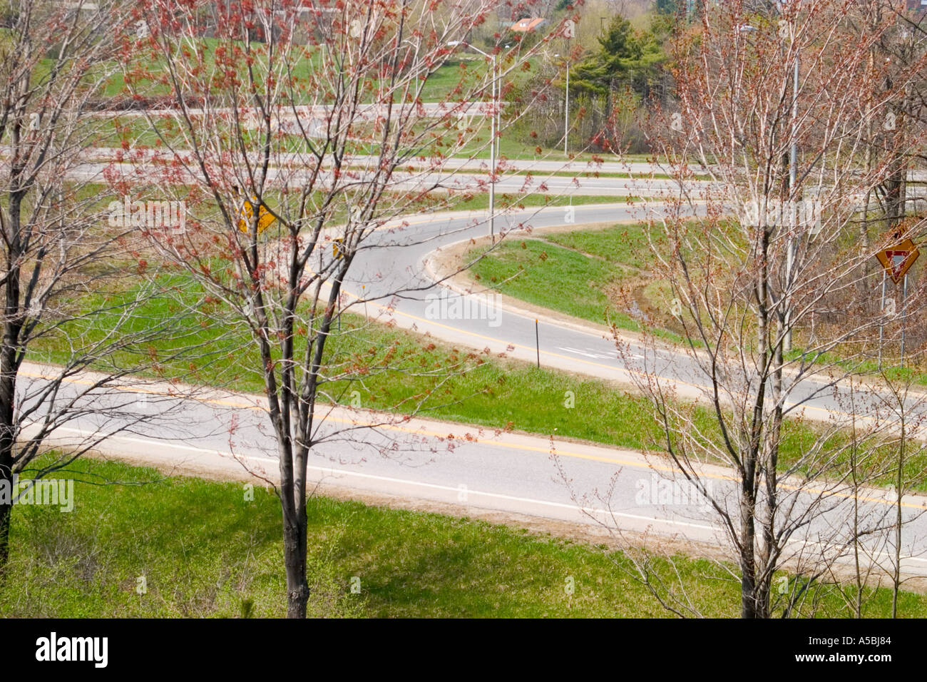 Entrance ramp to a highway Stock Photo - Alamy