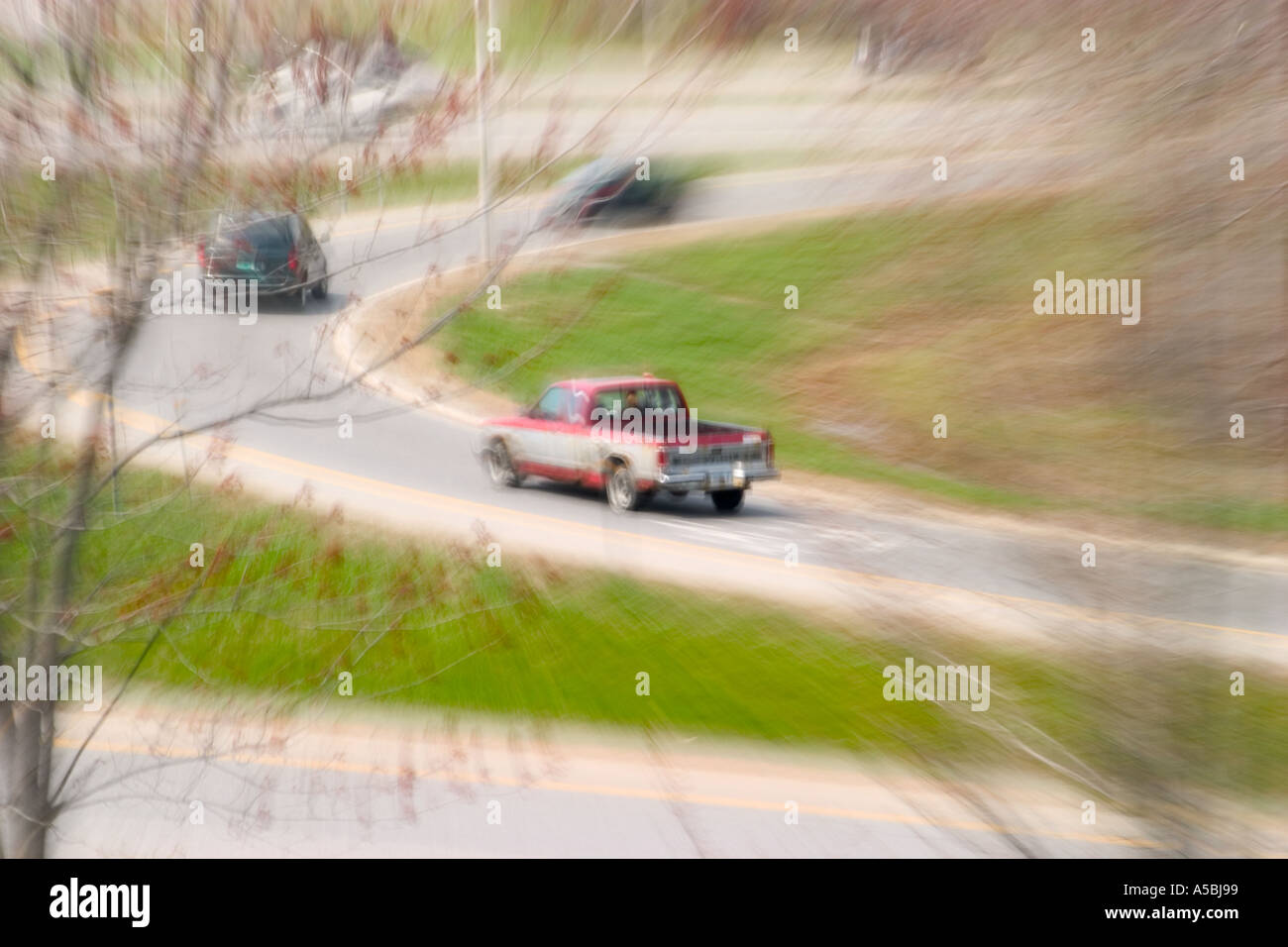 Automobile driving on the entrance ramp to a highway Stock Photo - Alamy
