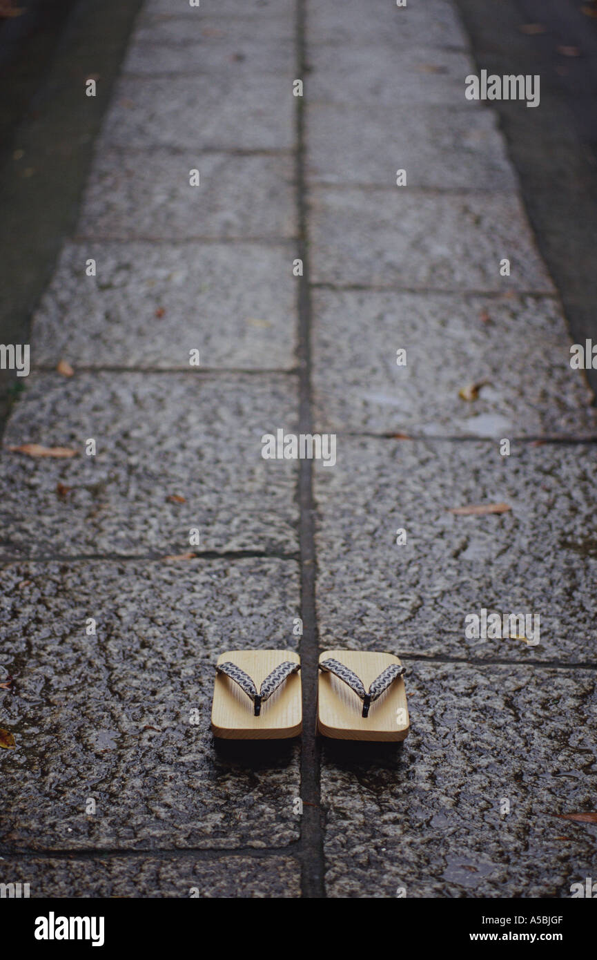 A pair of Geta sandals Stock Photo - Alamy