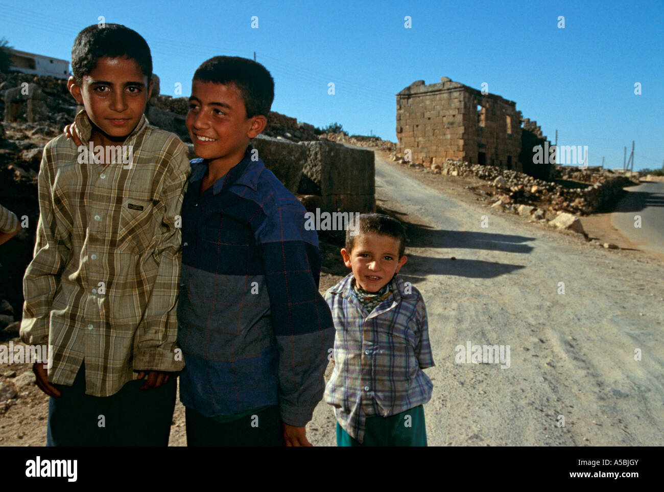 A picture of three Syrian boys Stock Photo - Alamy