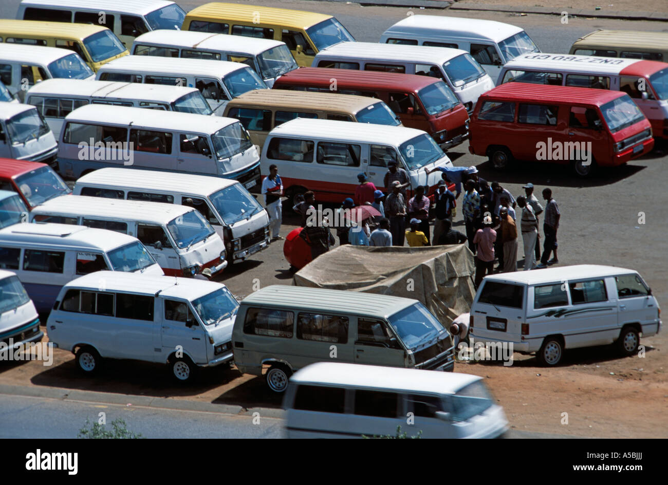 A taxi rank in Soweto South Africa Stock Photo - Alamy