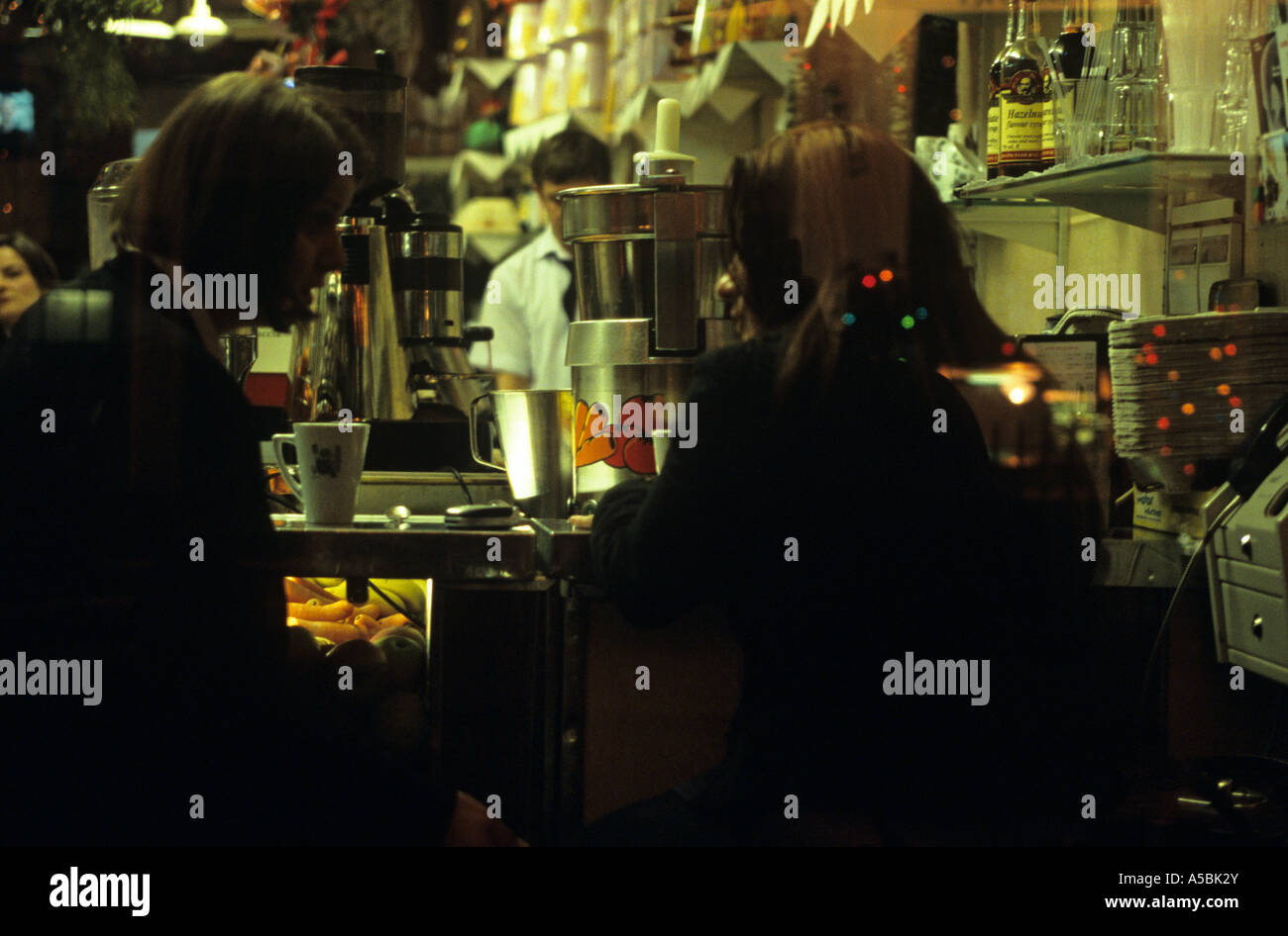 Customers inside a coffee shop Stock Photo - Alamy