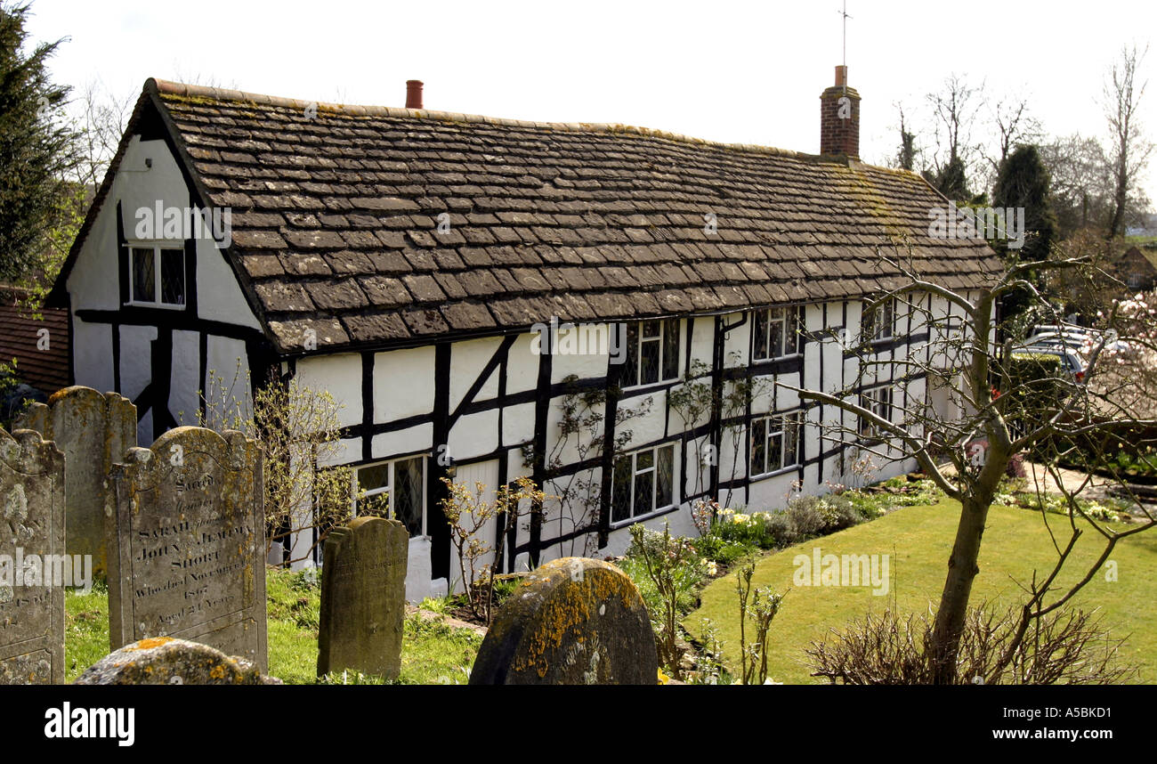 england west sussex thakeham an old thatched cottage next to the church ...
