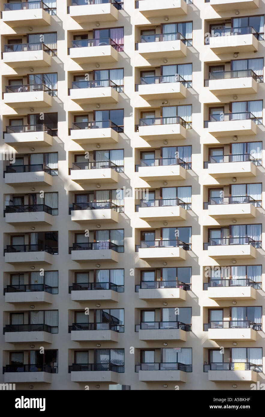 Balconies at hotel building repetitive pattern hi-res stock photography ...