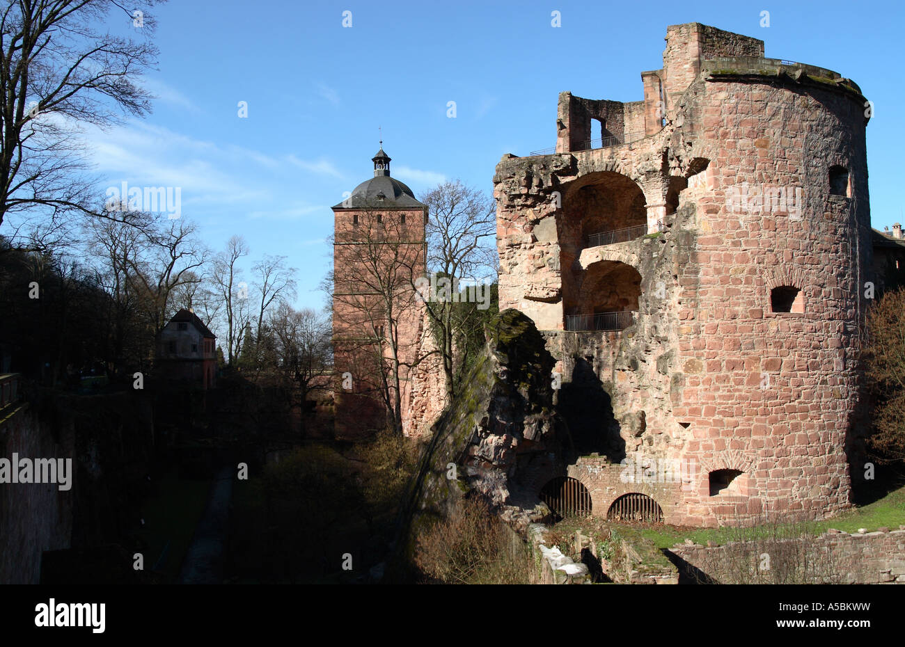 A view of the partially ruined Heidelberg castle in Germany Stock Photo ...