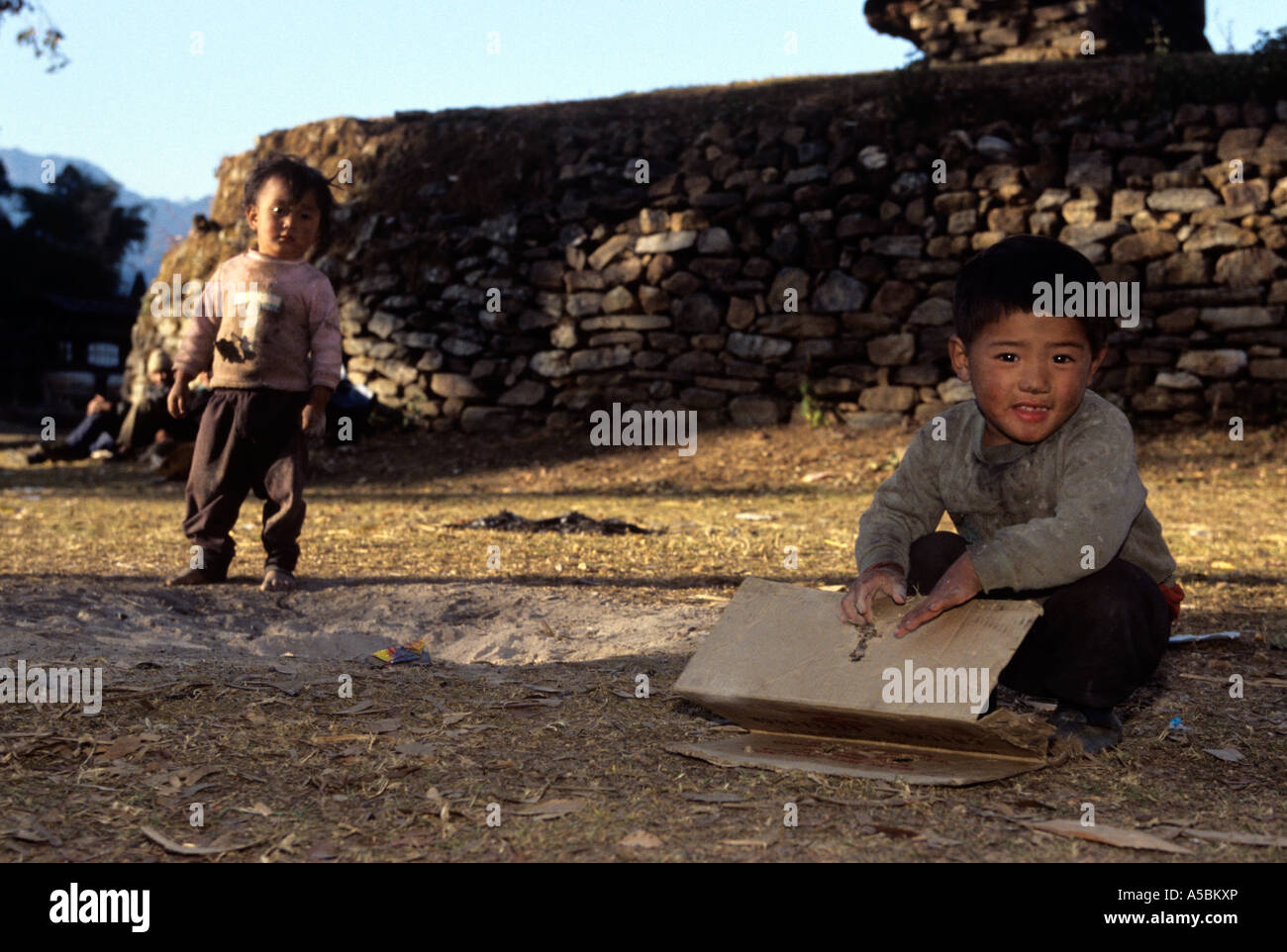 Children playing in Bhutan Stock Photo - Alamy