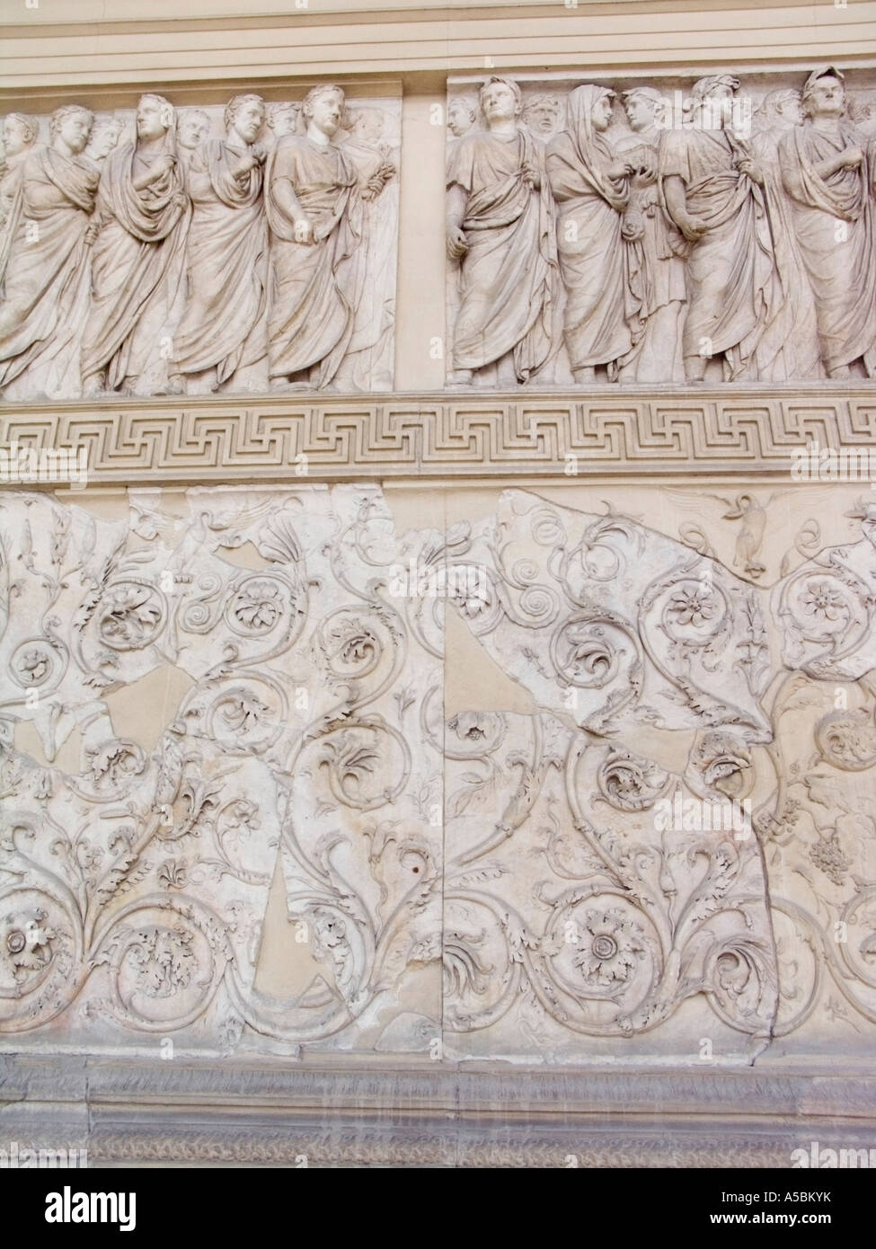 Relief depicting the Emperor Augustus and his family making an offering ...