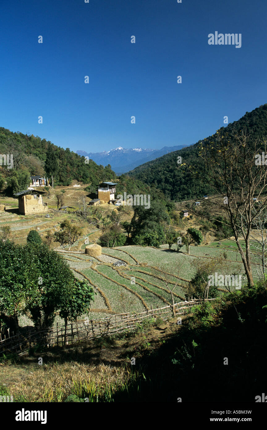 Panoramic view of countryside, Bhutan Stock Photo - Alamy