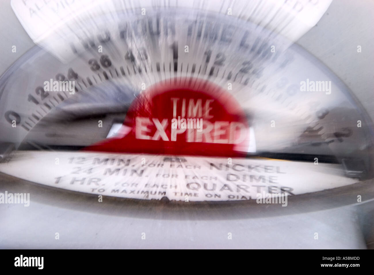 Parking meter with its time expired flag showing Stock Photo - Alamy