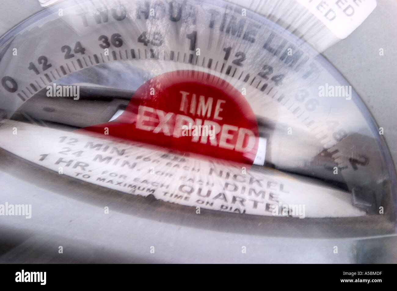 Parking meter with its time expired flag showing Stock Photo - Alamy