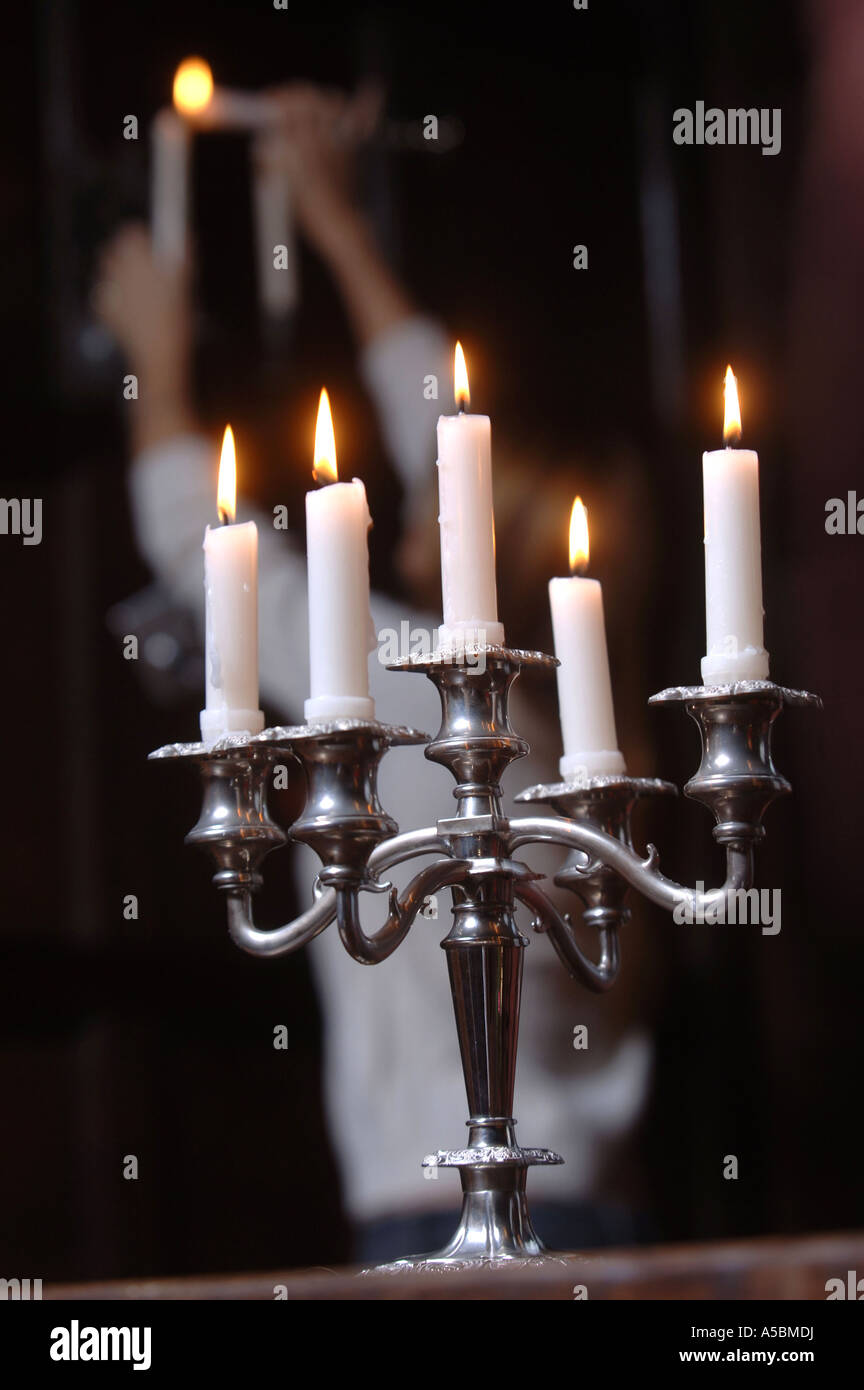 A FIVE BRANCHED TABLE CANDELABRUM WITH A COLUMN OR PEDESTAL CANDELABRA ...