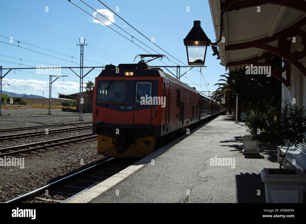 The Blue Train arrives at Matjiesfontein station. South Africa RSA ...