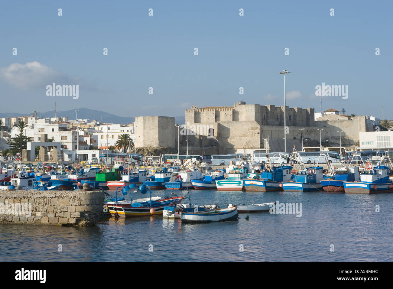Tarifa Cadiz Province Costa de la Luz Spain Looking across fishing port ...