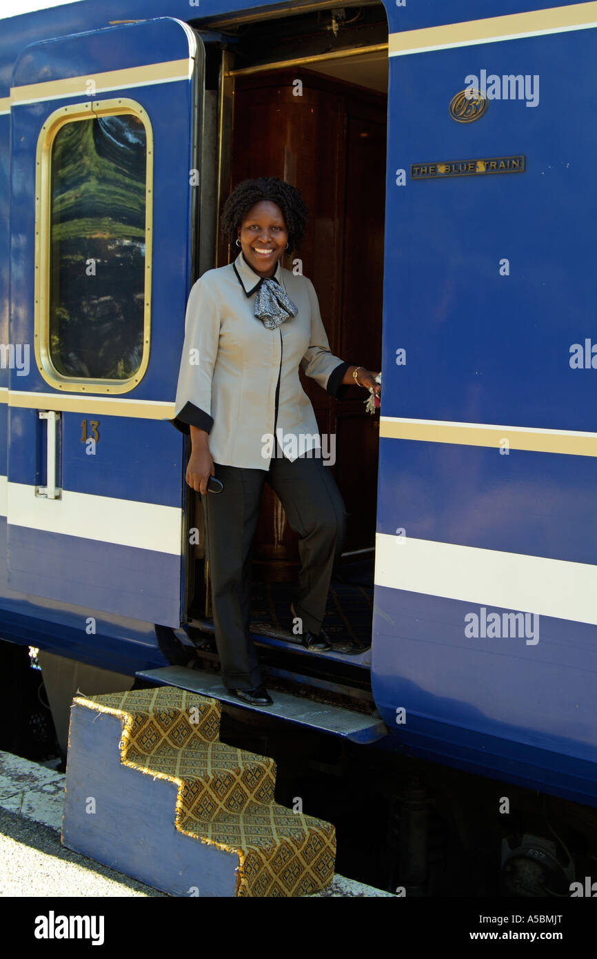 The Blue Train. Conductress at carriage door. South Africa RSA Stock ...