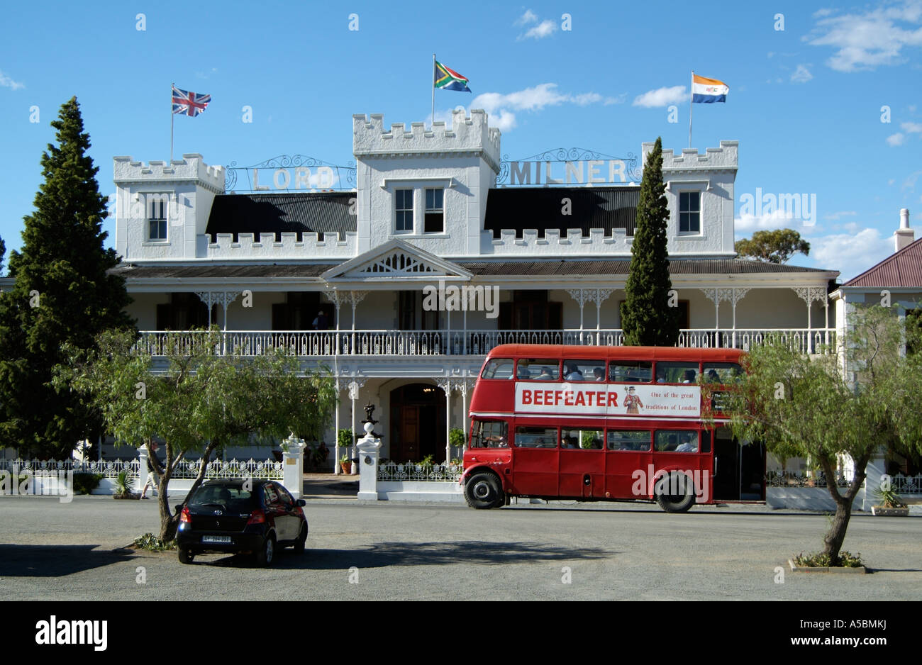 Old red London Bus at Matjiesfontein South Africa RSA Stock Photo - Alamy