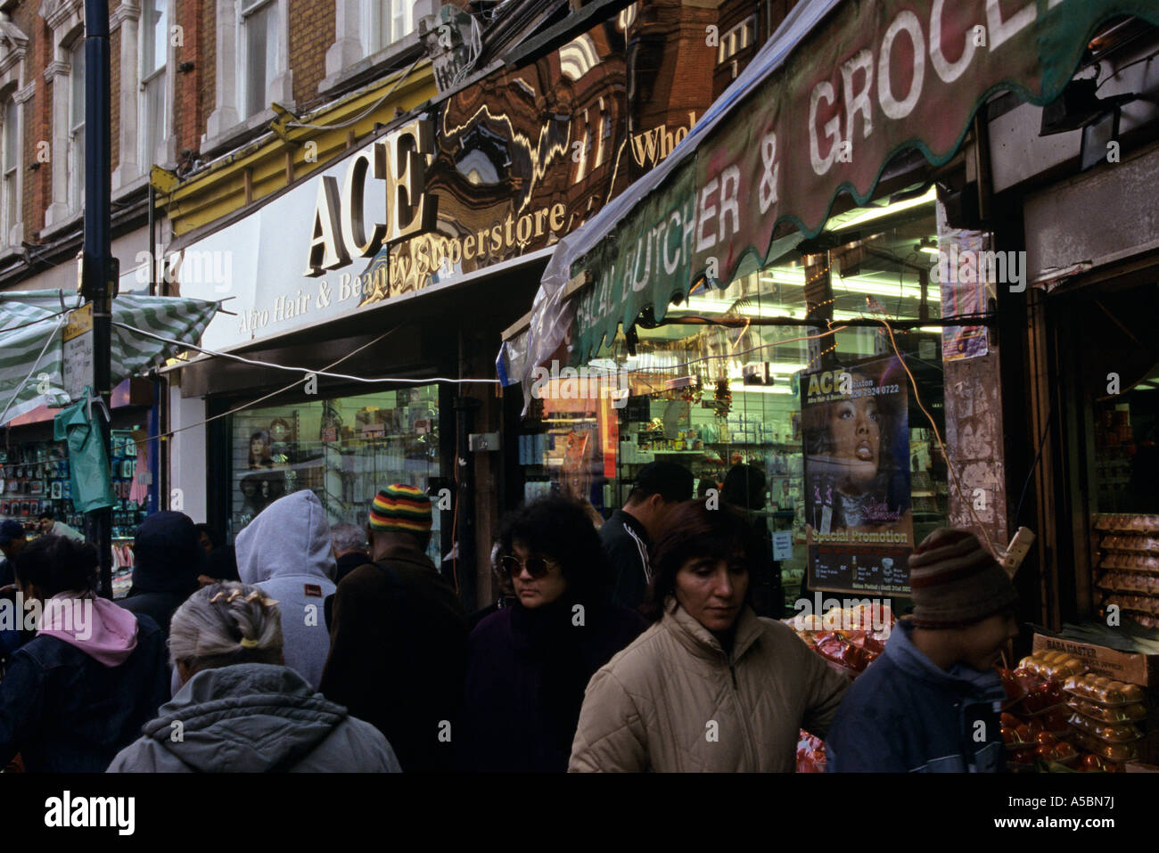 A market scene in Brixton London Stock Photo - Alamy