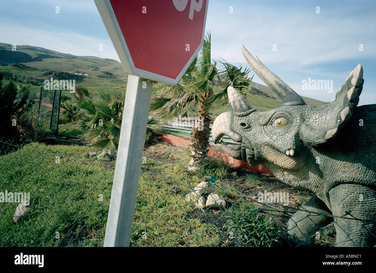Stop sign for dinosaurs and all other people and animals Stock Photo ...