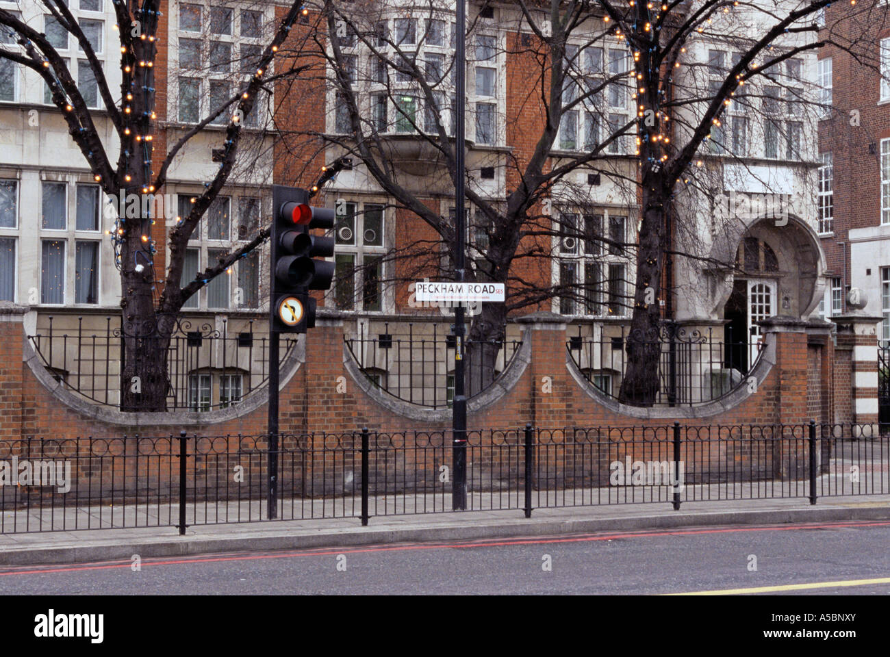 Apartment buildings on Peckham Road, Camberwell, London, England, UK ...