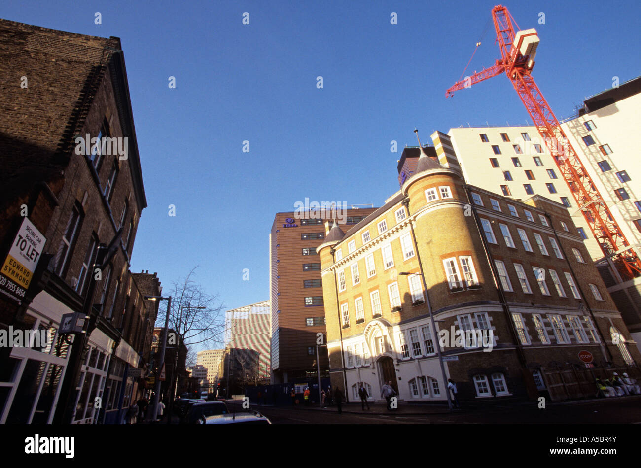 Buildings on the side of a road in London Stock Photo - Alamy