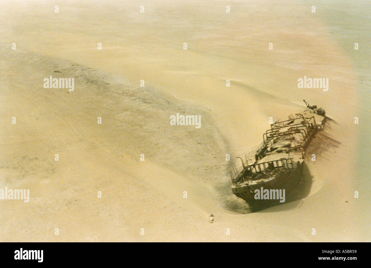 Aerial view of the wreck of 1909 German freighter the Edouard Bohlen in ...