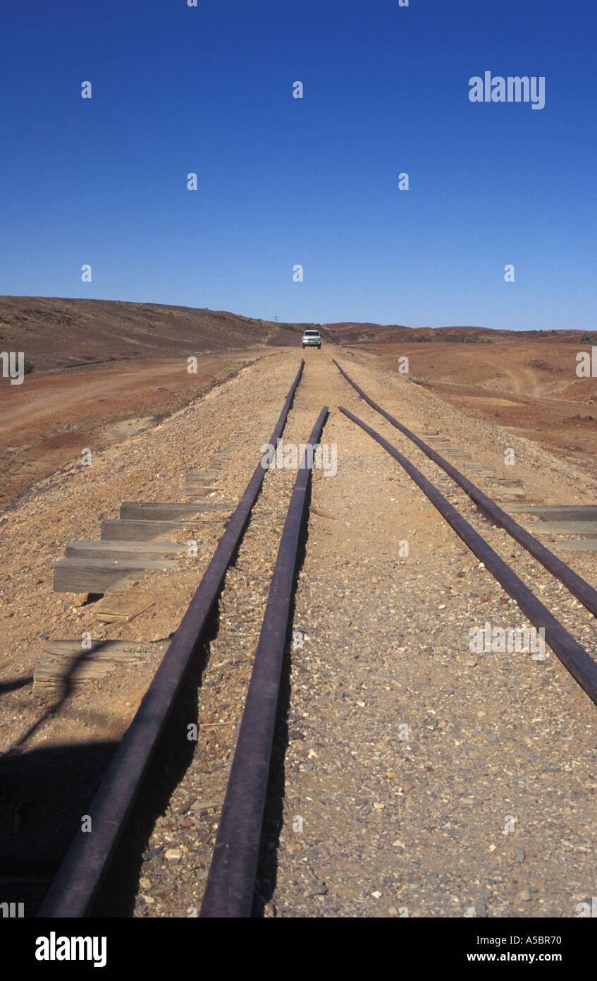 South Australia Old Ghan Railway tracks in the Outback Stock Photo - Alamy