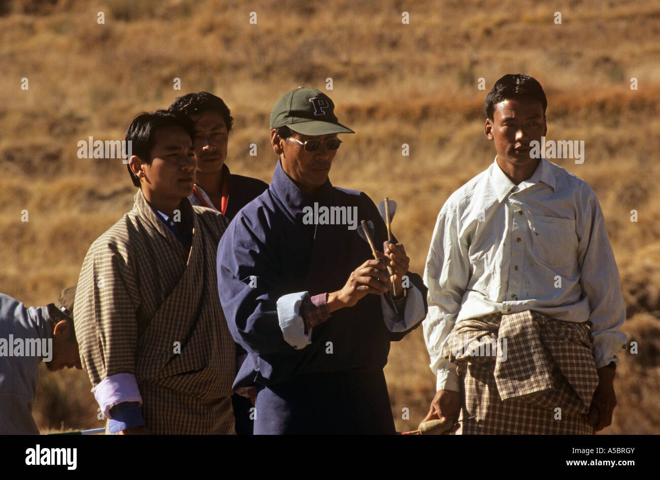 Men playing the popular game of darts Khuru in Bhutan Stock Photo - Alamy