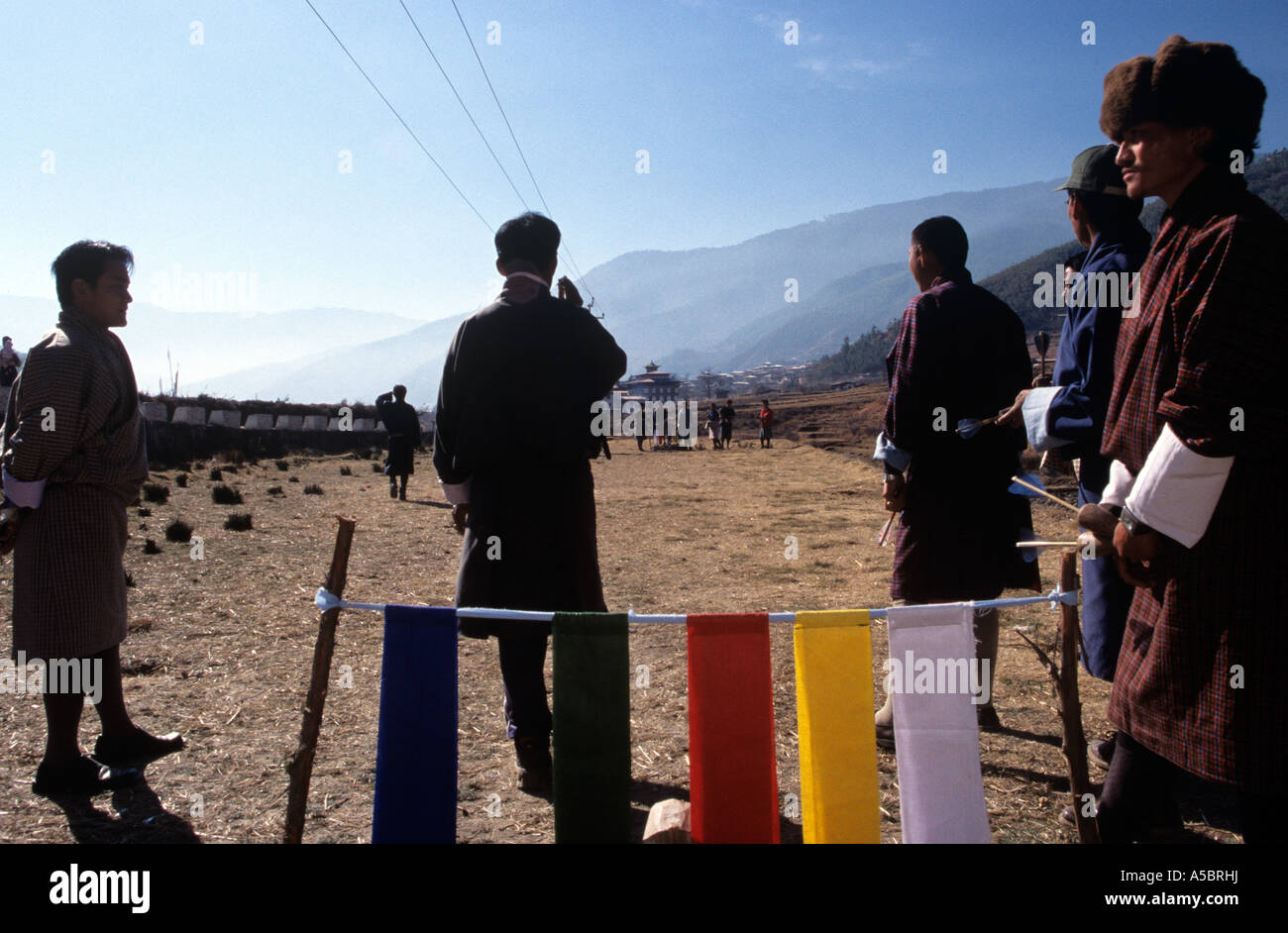 Men playing the popular game of darts Khuru in Bhutan Stock Photo - Alamy