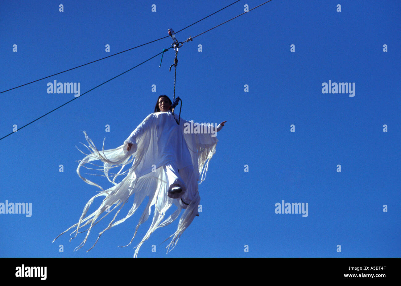 Flight of the Angel spectacle at Venice Carnival Italy Stock Photo - Alamy