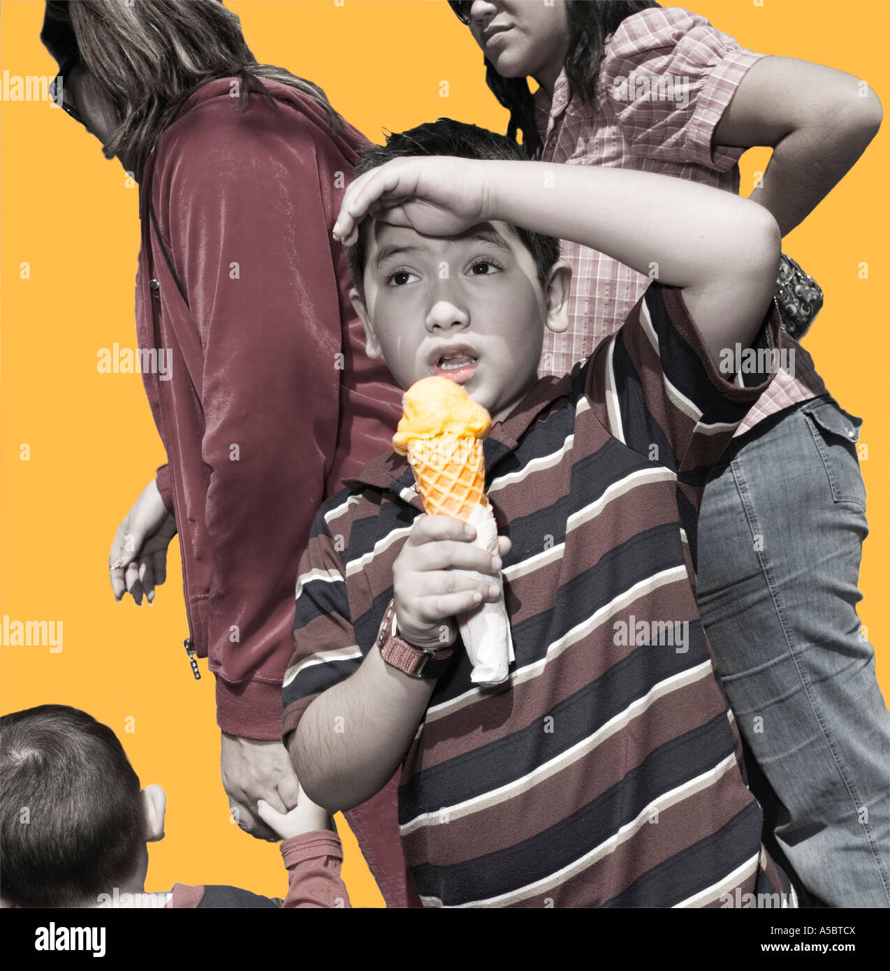 Ice Cream sunny boy cut Out cut-out plain background in the style of ...