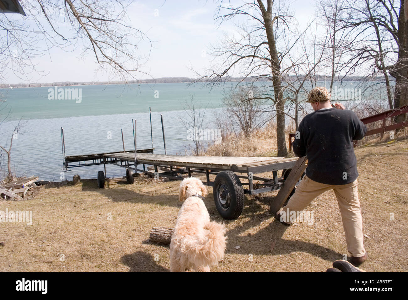 Rolling dock into partially frozen lake age 38. Clitherall Minnesota ...