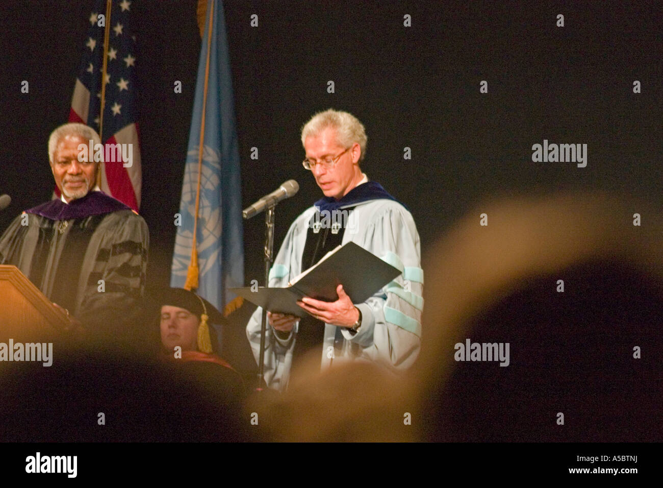 Brian Rosenberg President Macalester College introducing Kofi Annan UN ...