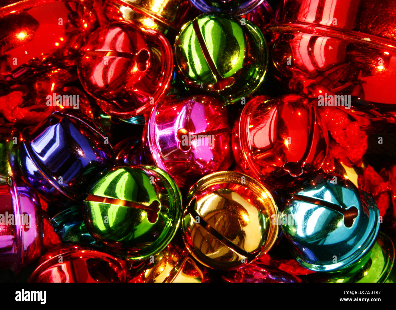 Colourful metal bells Stock Photo - Alamy