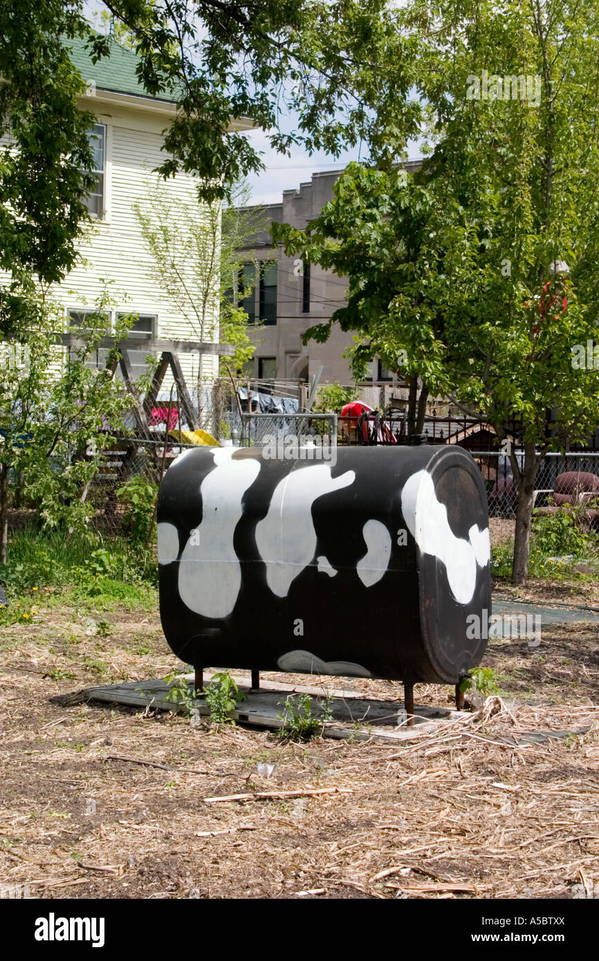 Black and white cow in shape of an oil tank. In the Heart of the Beast ...