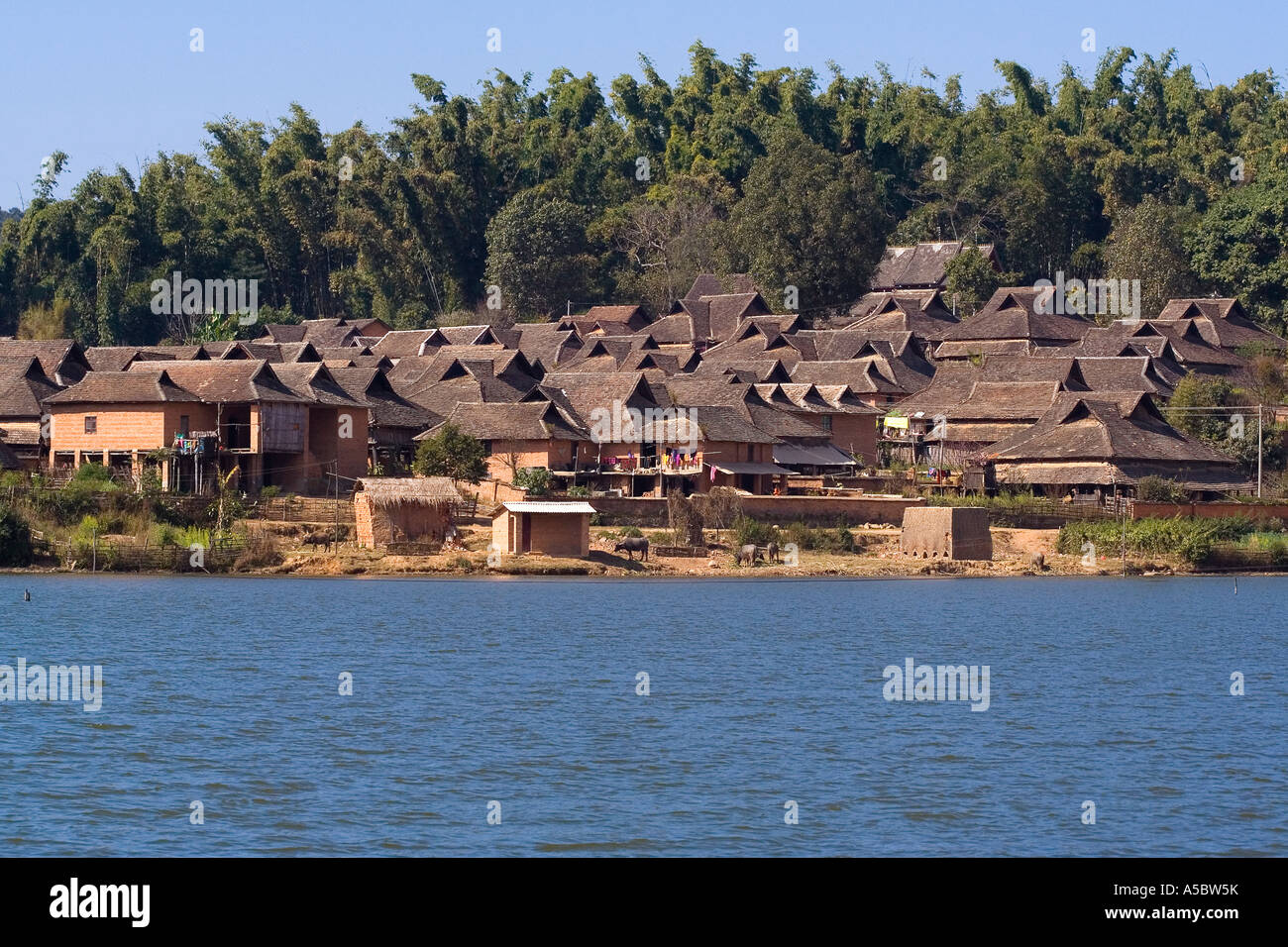 Hani Ethnic Minority Village Akha Wooden Houses Gelanghe Xishuangbanna ...